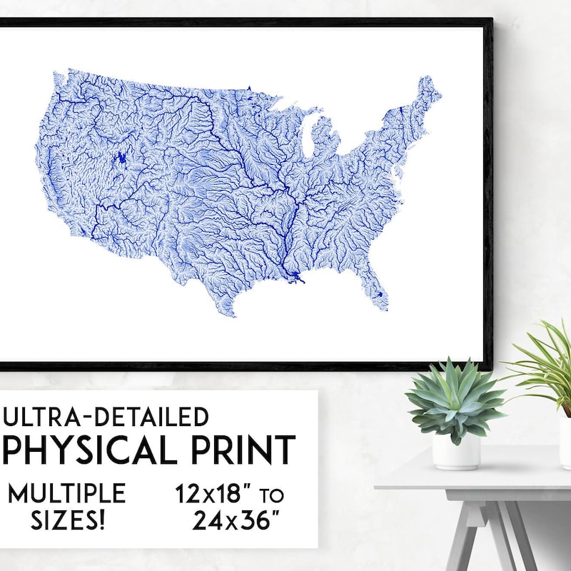 Usa Map Poster - Etsy