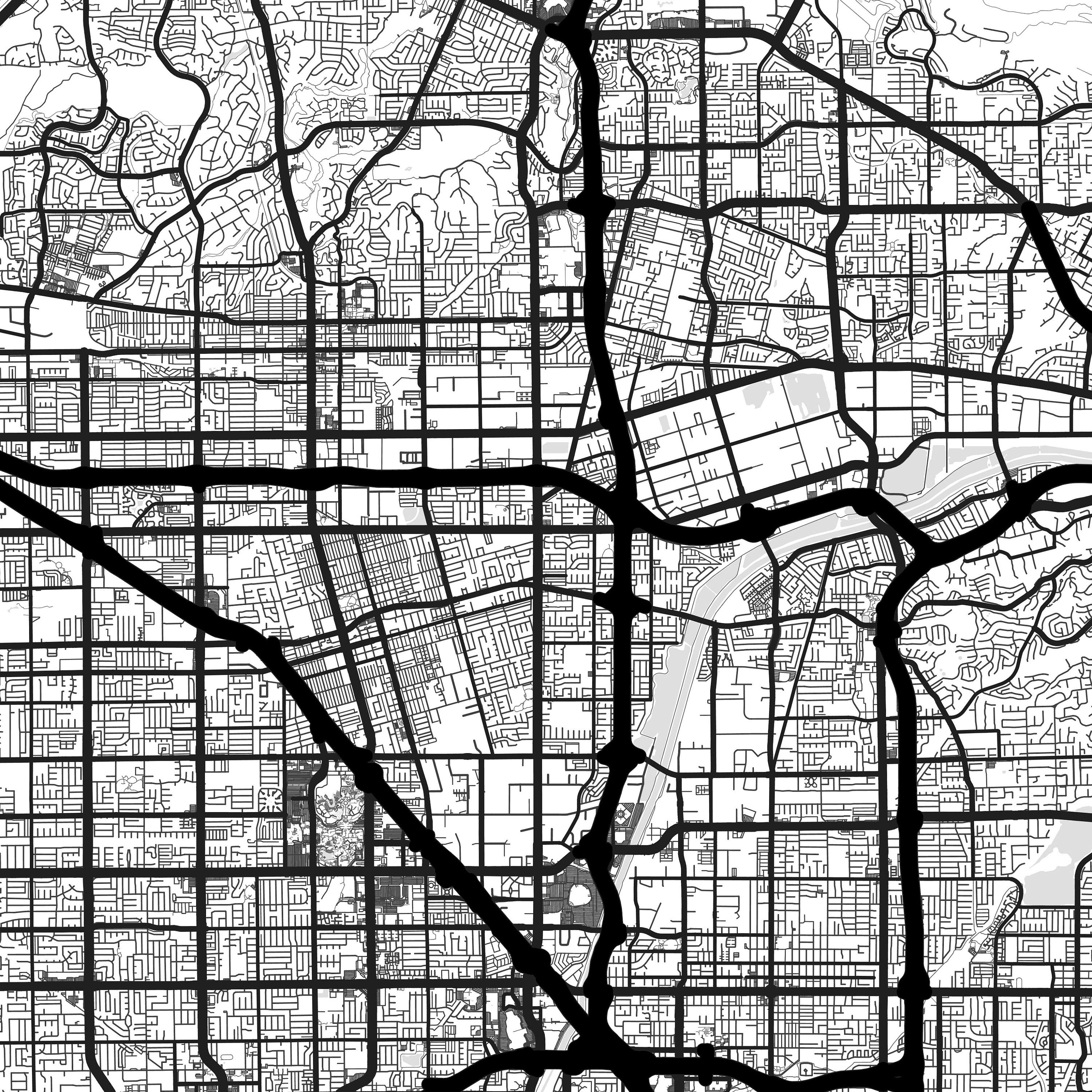 Orange County Map Art Print: Detailed California Map (digital Download ...