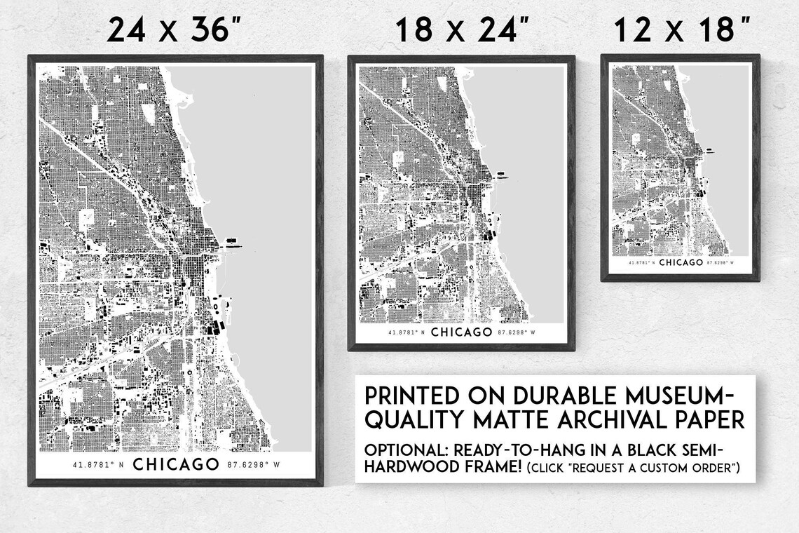 Chicago Buildings Map Print: Ultra-detailed Cityscape Wall Art - Etsy