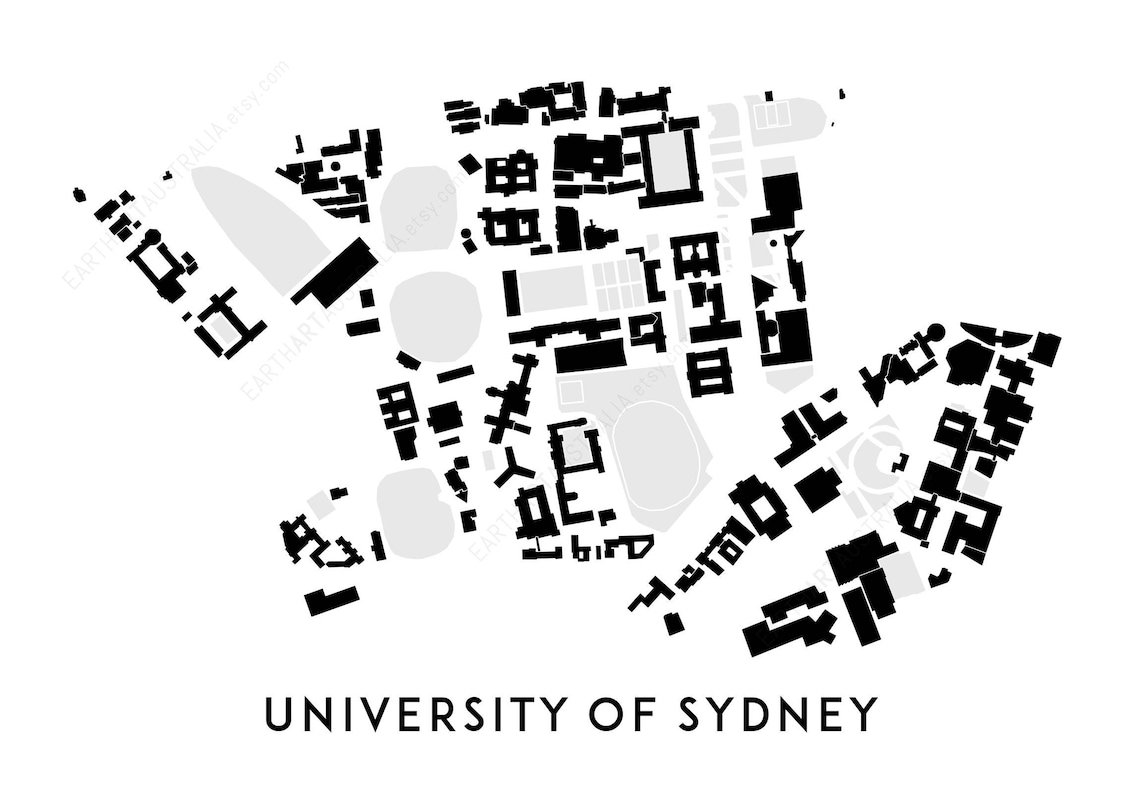University of Sydney Map Art Printable Sydney Map Print - Etsy