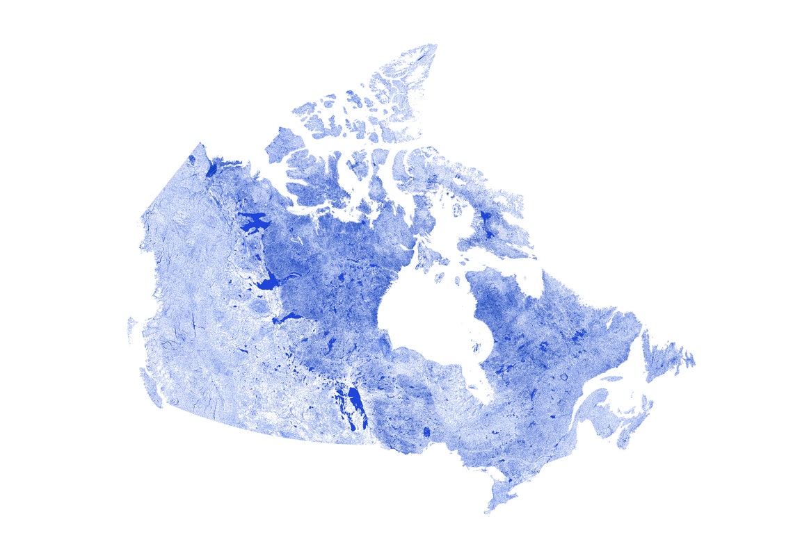 Waterways of Canada Map Poster Canada Print Canada Map - Etsy Canada