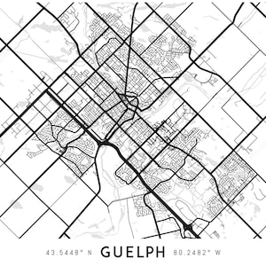 Guelph Map Print, Printable Guelph Map Art, Guelph Print, Ontario ...