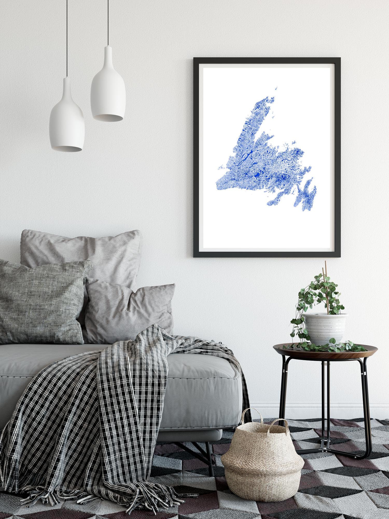 Waterways of Newfoundland Map Poster Newfoundland Print | Etsy