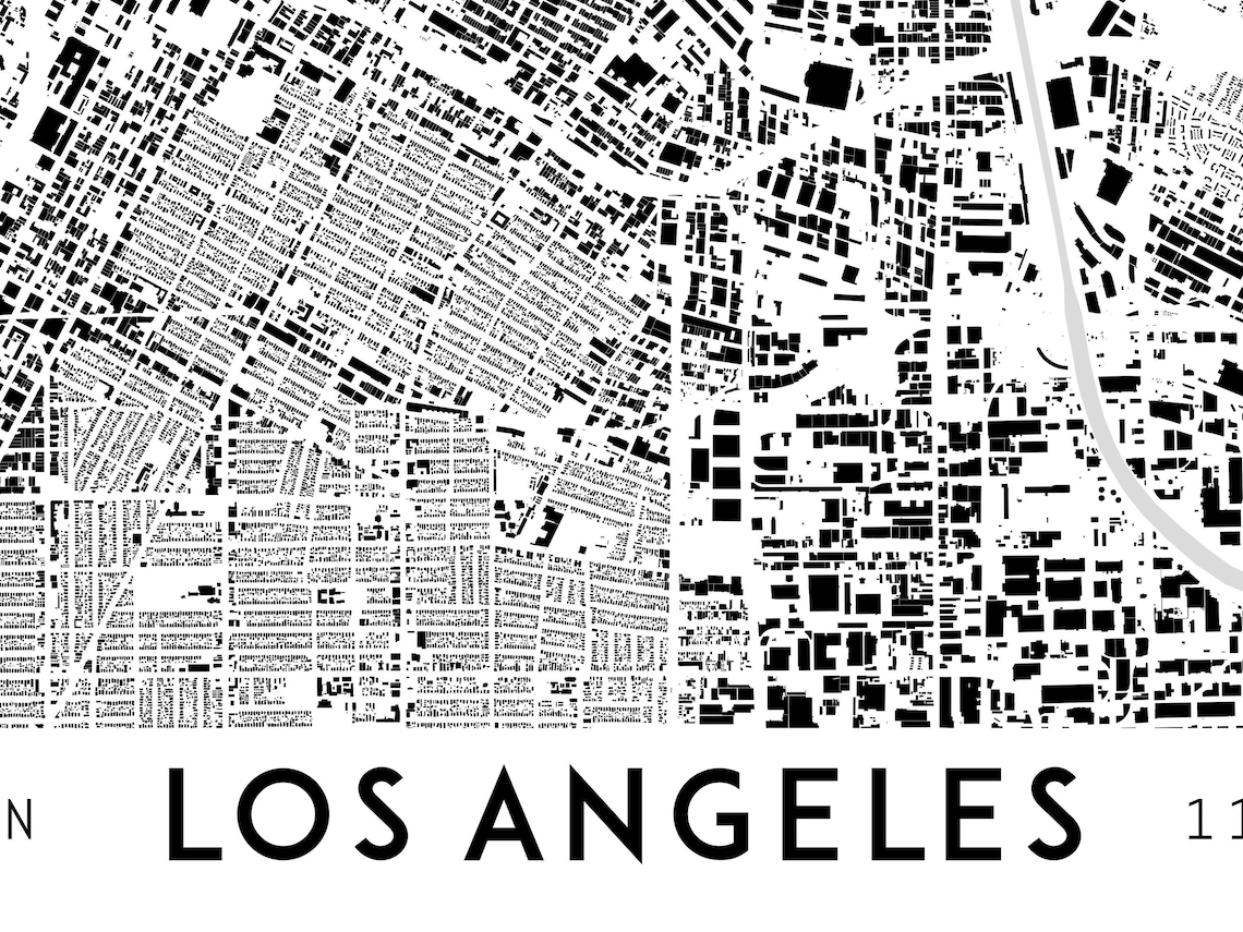 Los Angeles Map Print Printable California Map Art Los | Etsy