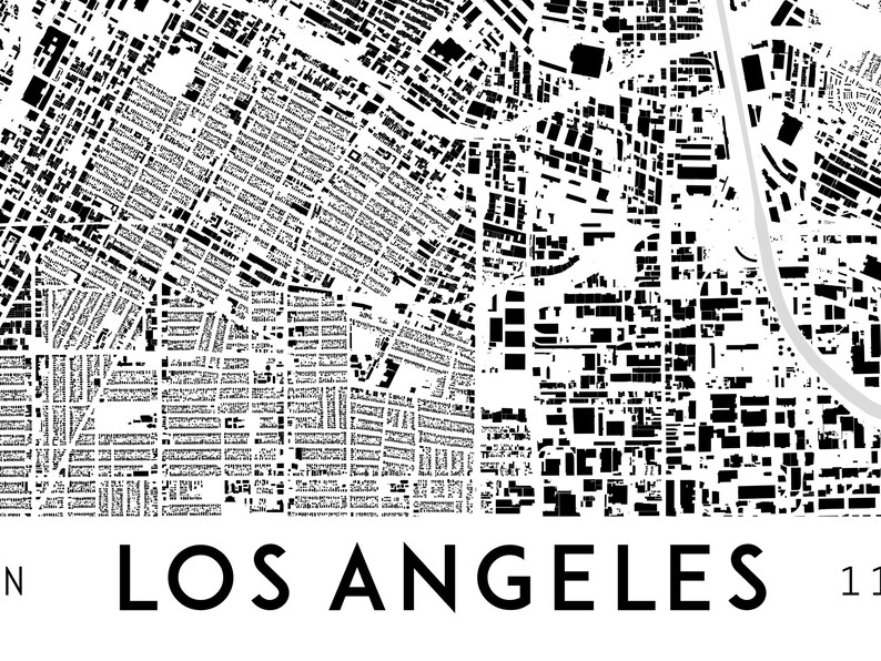 Los Angeles Map Print Printable California Map Art Los - Etsy
