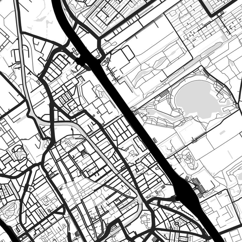 The Hague Map Art Print: Detailed Netherlands Cityscape (digital ...