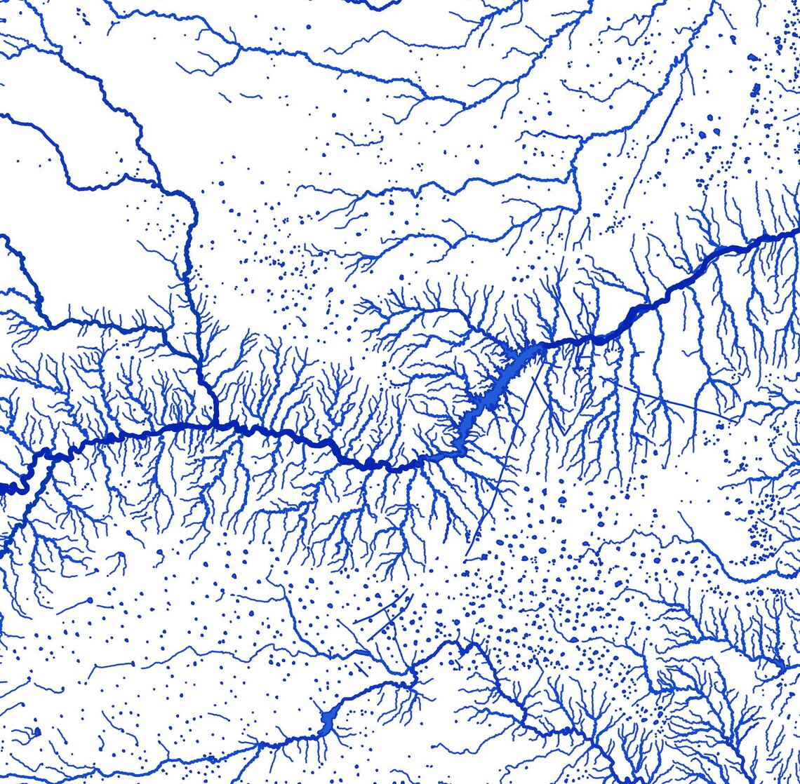 Texas Rivers Map Art Print: Minimalist Wall Decor (digital Download) - Etsy