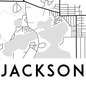 Jackson Michigan Map Print, Jackson Michigan Print, Jackson Michigan ...