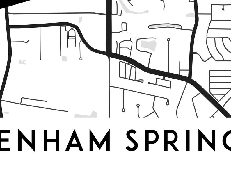 Denham Springs Map Print Printable Denham Springs Map Art - Etsy