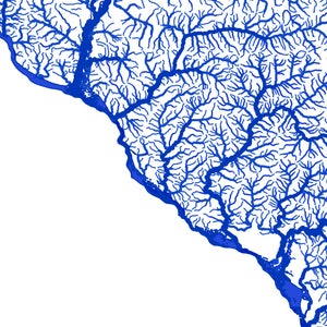 Wisconsin Rivers Map Art Print: Detailed Waterways Poster (digital ...