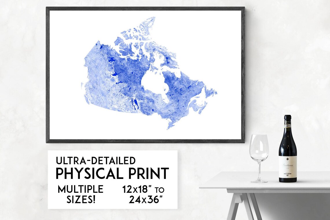 Waterways of Canada Map Poster Canada Print Canada Map - Etsy Canada