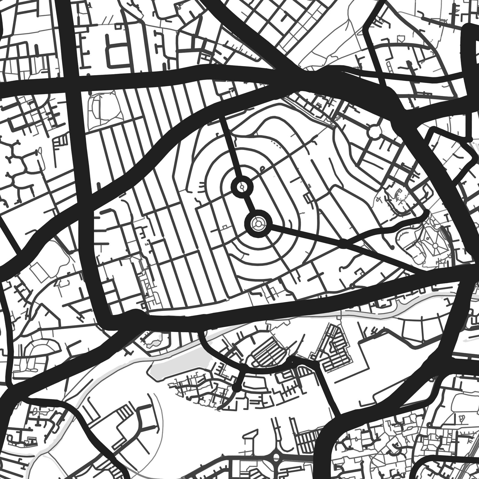 Nottingham map print Nottingham print Nottingham city map | Etsy