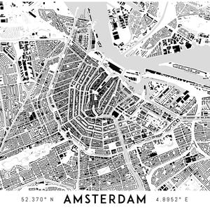 Amsterdam Map Art Print: Detailed Netherlands Cityscape (digital ...