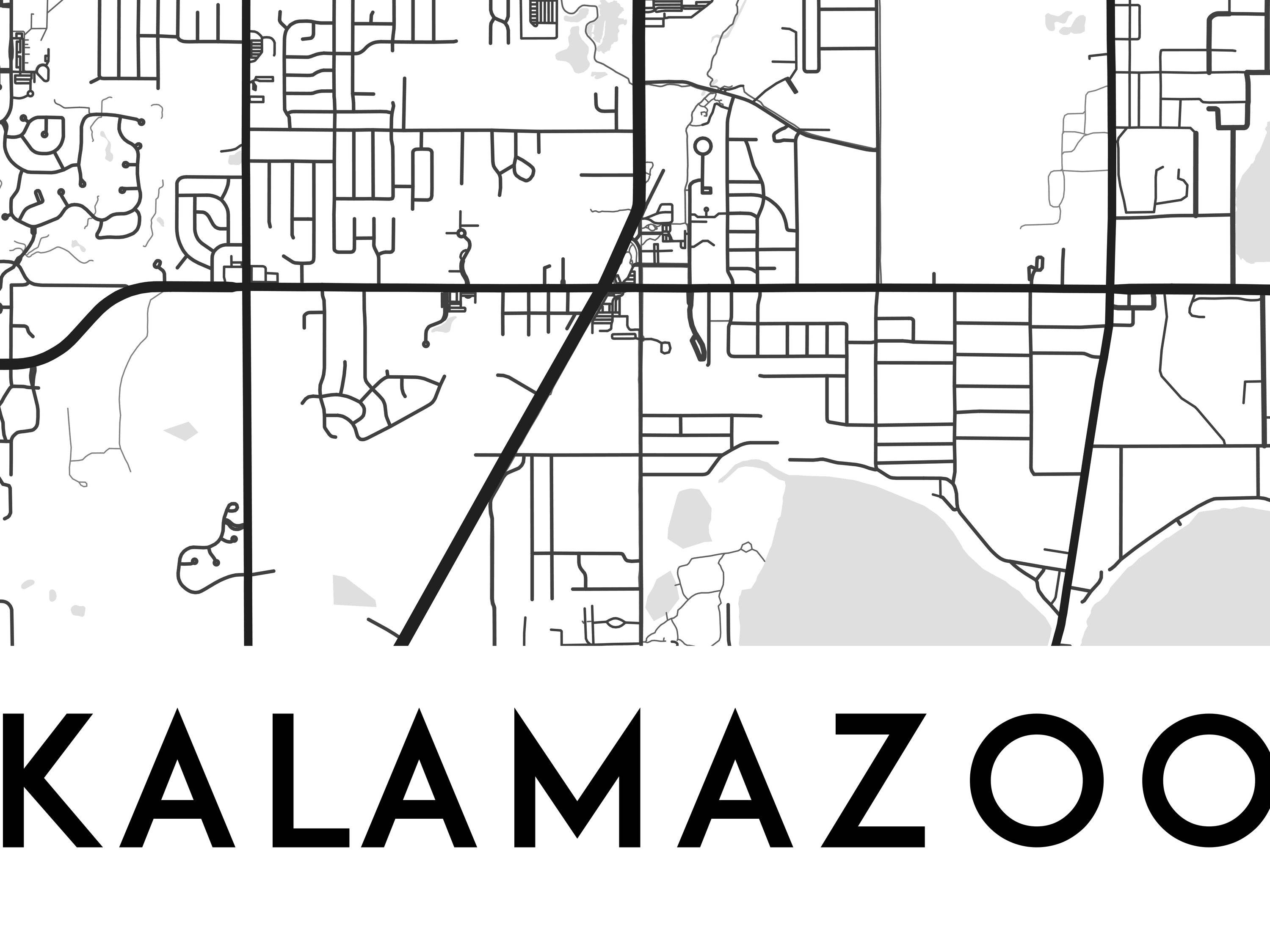 Kalamazoo Map Print Printable Kalamazoo Map Art Kalamazoo - Etsy Canada