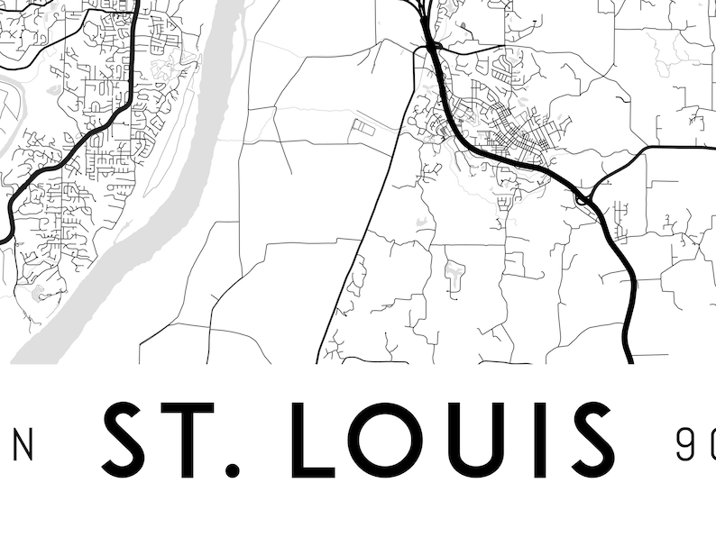 St Louis Map Print St Louis Print St Louis City Map - Etsy