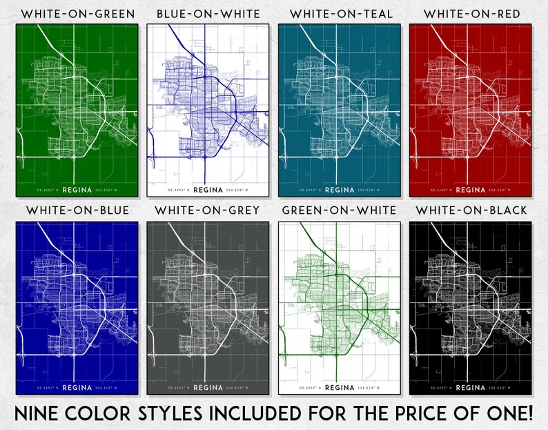 Regina Map Print Regina Print Regina City Map Regina - Etsy