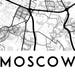 Moscow Map Print, Printable Moscow Map Art, Moscow Print, Russia Map ...