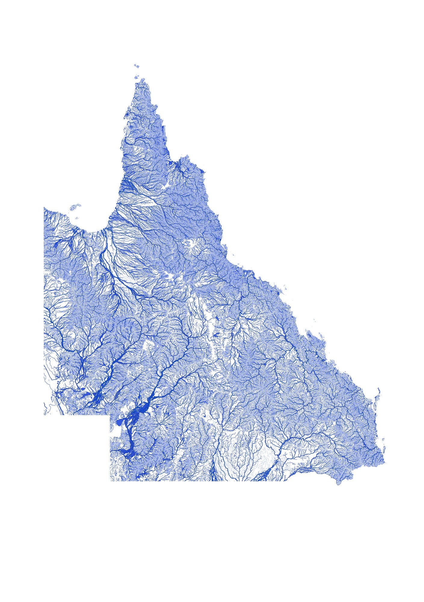 Waterways of Queensland Map Art Printable Queensland Map - Etsy Australia