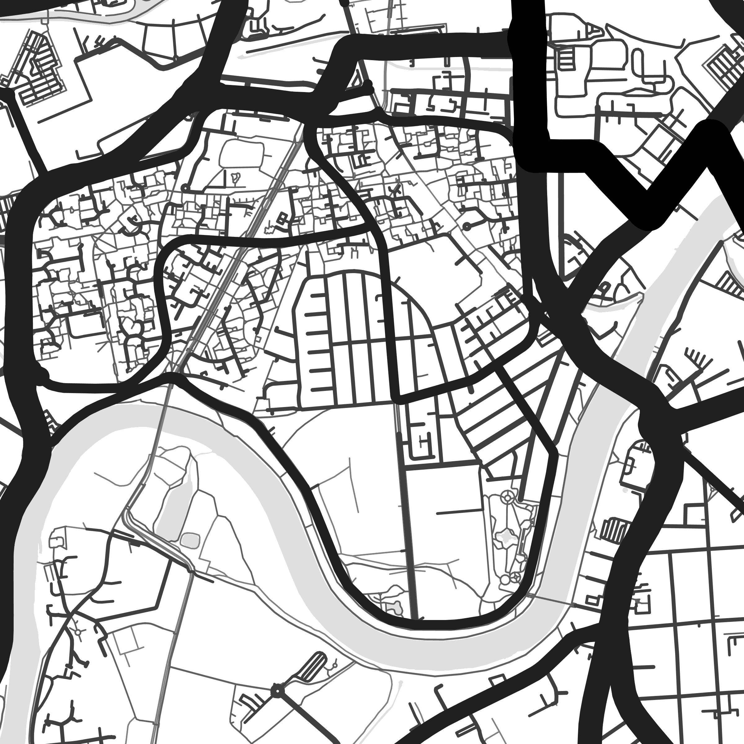 Nottingham map print Nottingham print Nottingham city map | Etsy