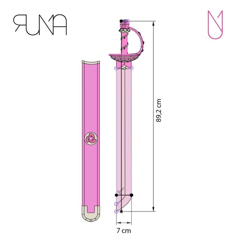 Model 3d STL Sword and Scabbard Rose Quartz Steven Universe Cosplay 3d ...