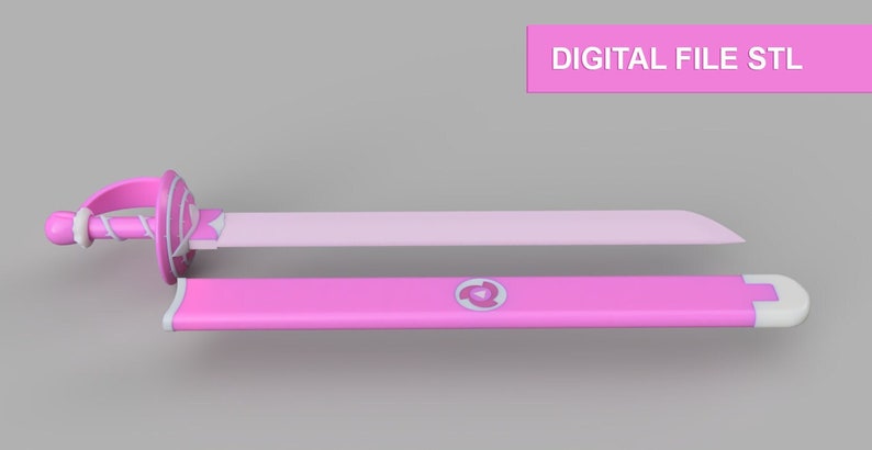 Model 3d STL Sword and Scabbard Rose Quartz Steven Universe - Etsy