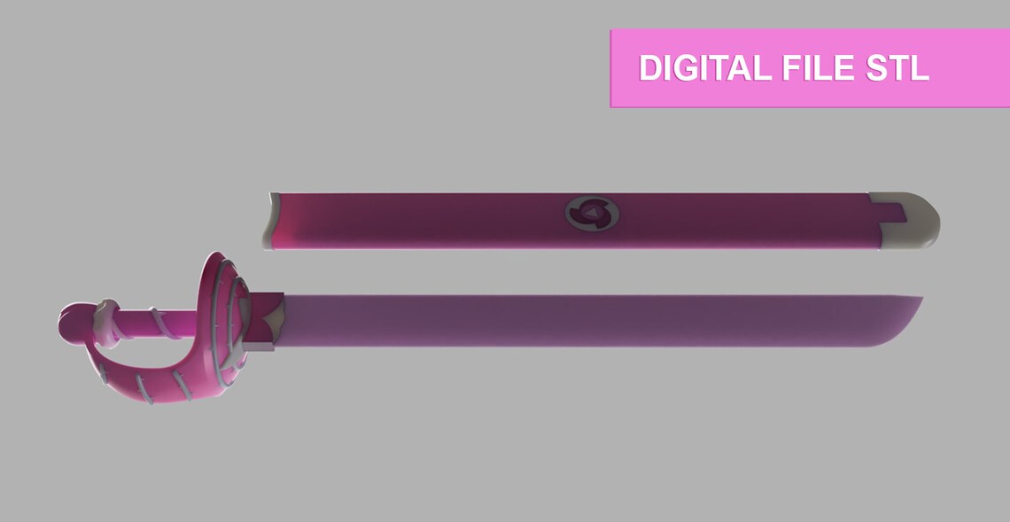 Model 3d STL Sword and Scabbard Rose Quartz Steven Universe | Etsy