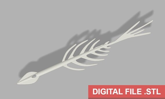 Model 3d STL Fish Bone Pen Ariel Contract Ursula Little - Etsy