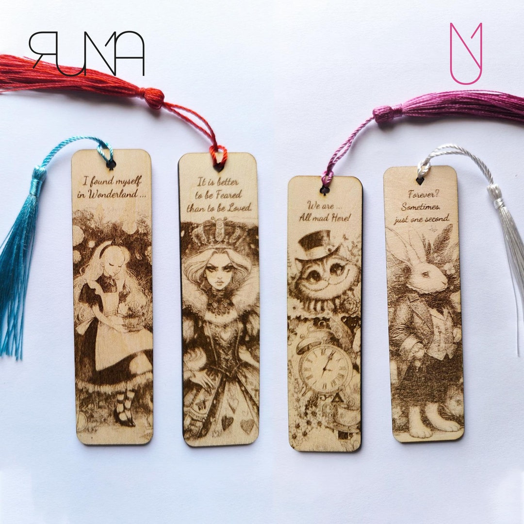 Personalized Wooden Bookmark Alice in Wonderland Alice in Wonderland ...