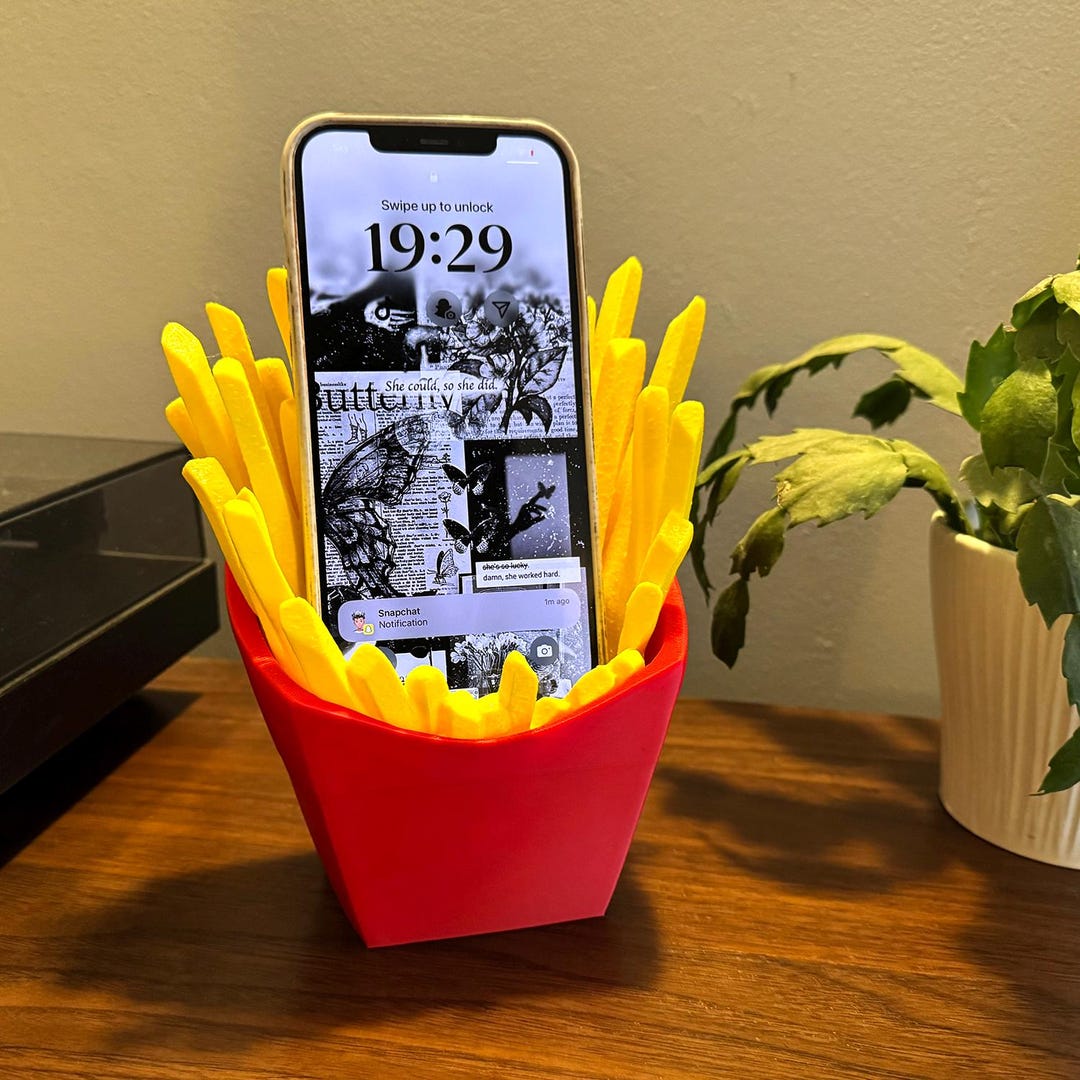 3D Printed French Fry Phone Stand – Quirky Desk Decor - Etsy