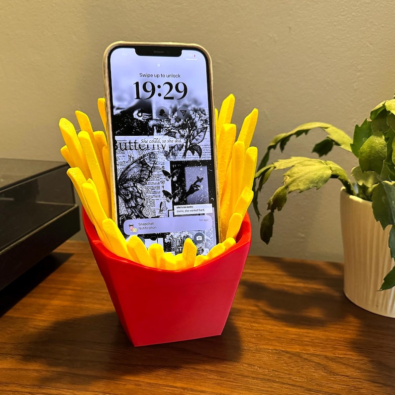 3D Printed French Fry Phone Stand – Quirky Desk Decor - Etsy