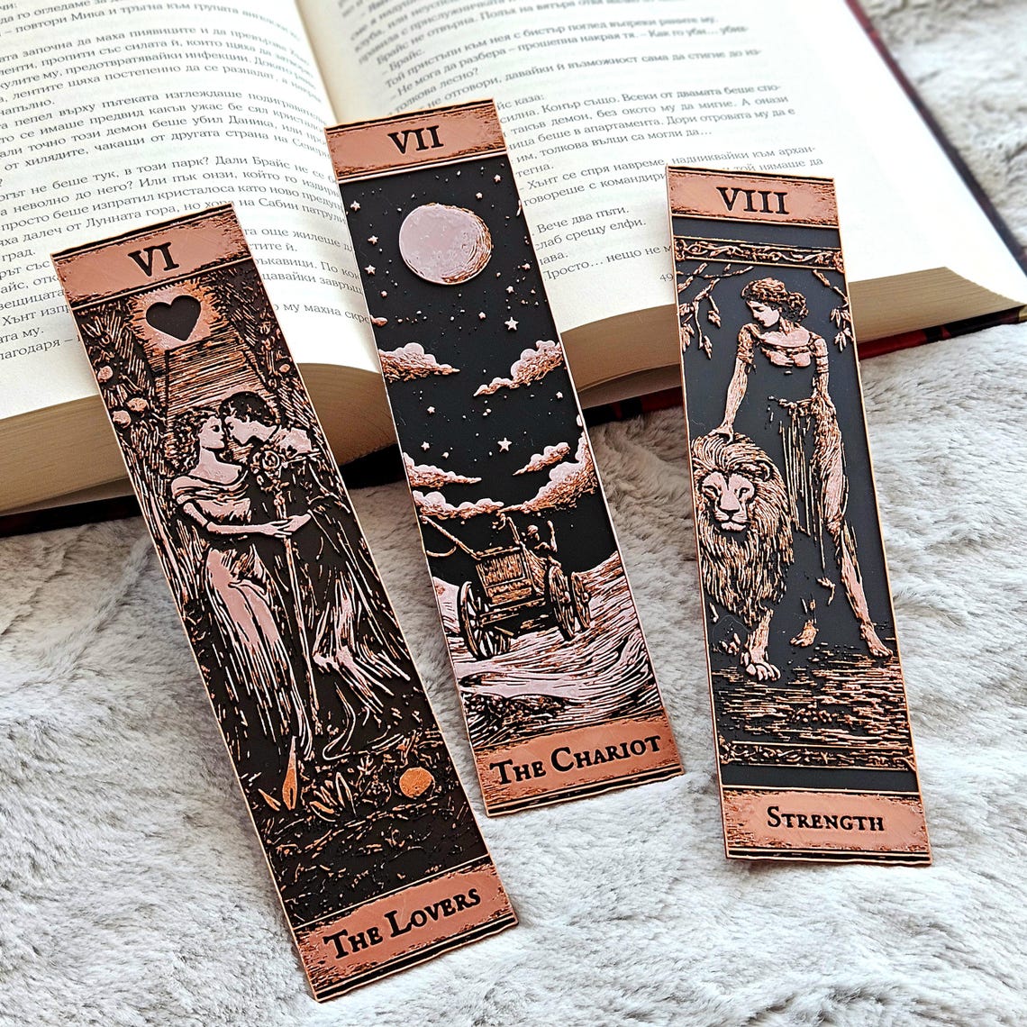 Tarot Bookmarks Set #3 | the Lovers, the Chariot & Strength | Major ...