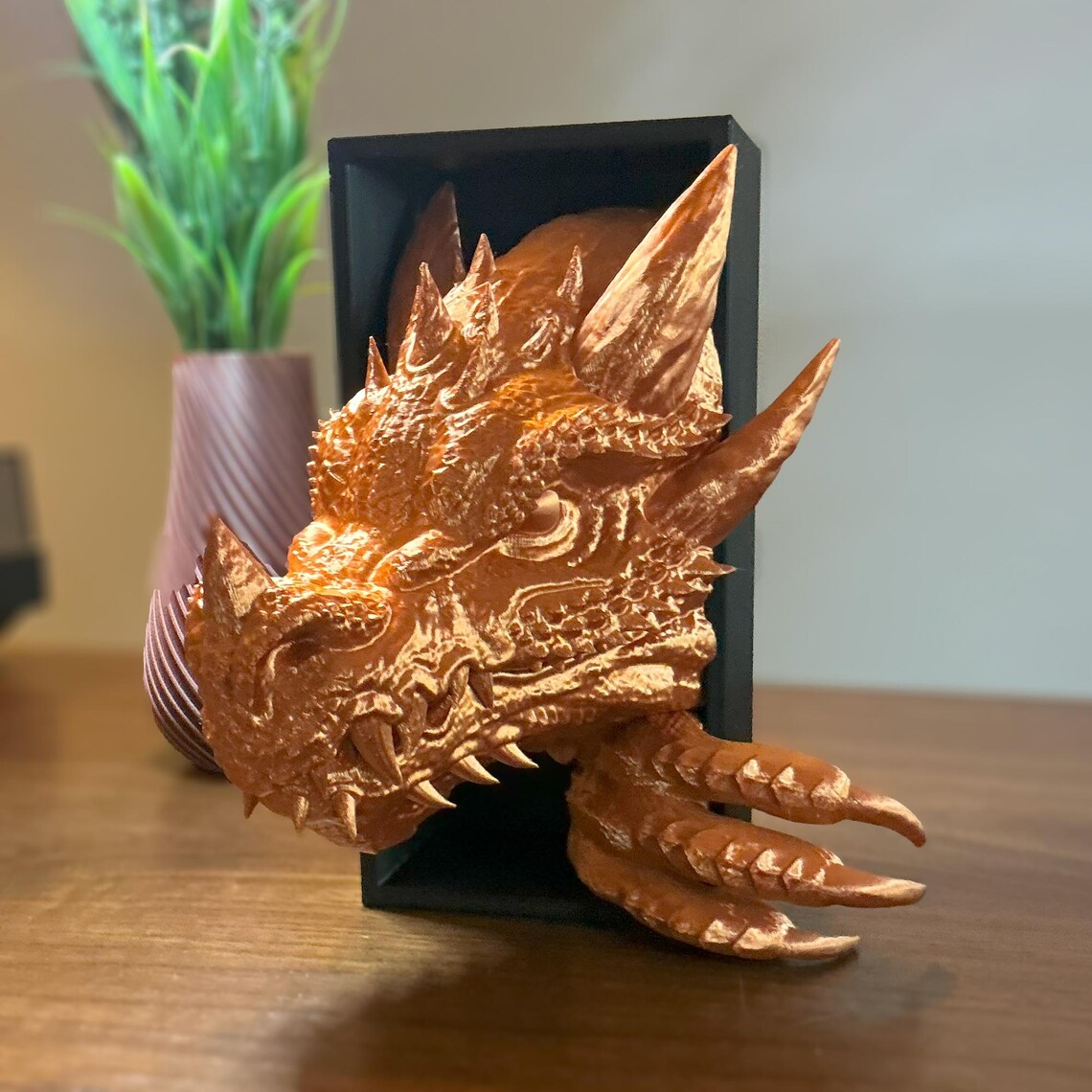 3D Printed Dragon Book Nook Insert: ACOTAR Fantasy Bookshelf Decor - Etsy