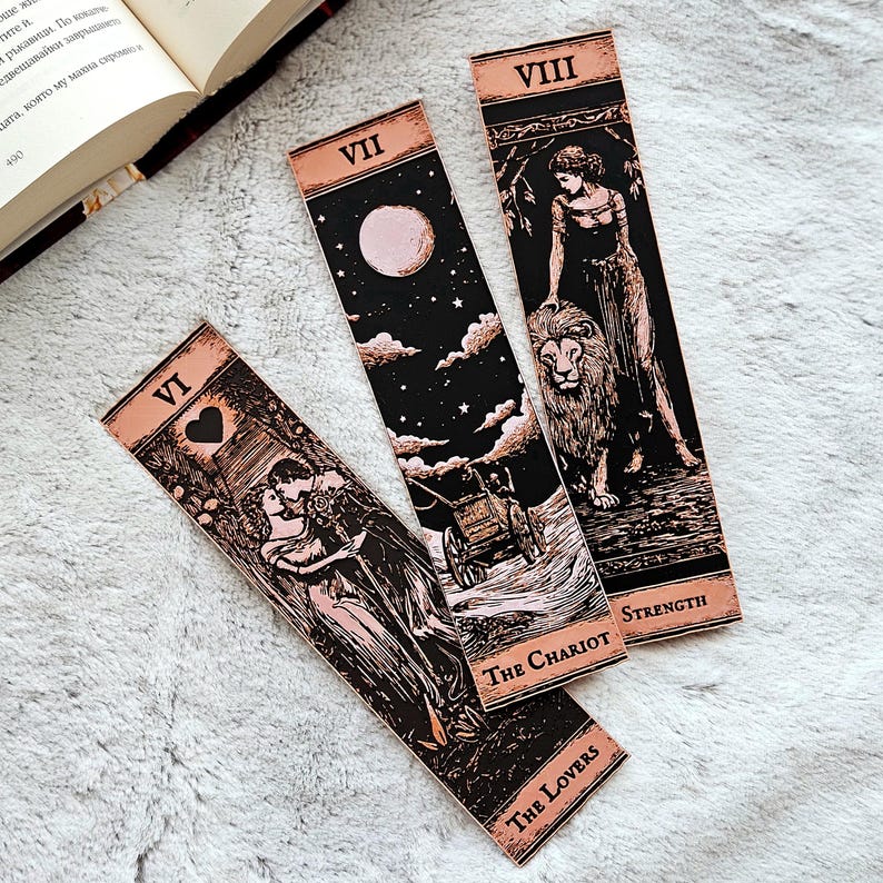 Tarot Bookmarks Set #3 | the Lovers, the Chariot & Strength | Major ...