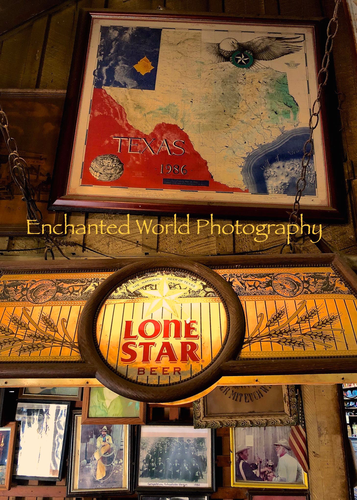 Luckenbach Texas Photo, Hondo's Bar Luckenbach Texas, Lonestar Beer Art ...