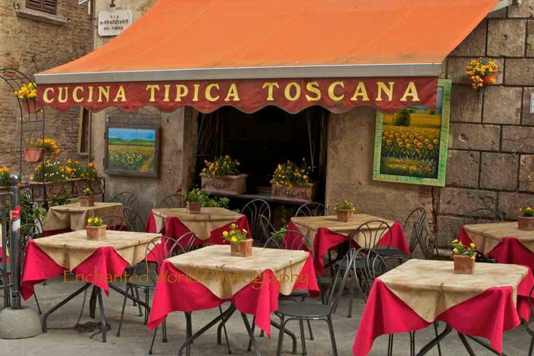 Tuscan Cafe Print, Montepulciano Photo, Tuscan Hill Town Photo, Italy ...