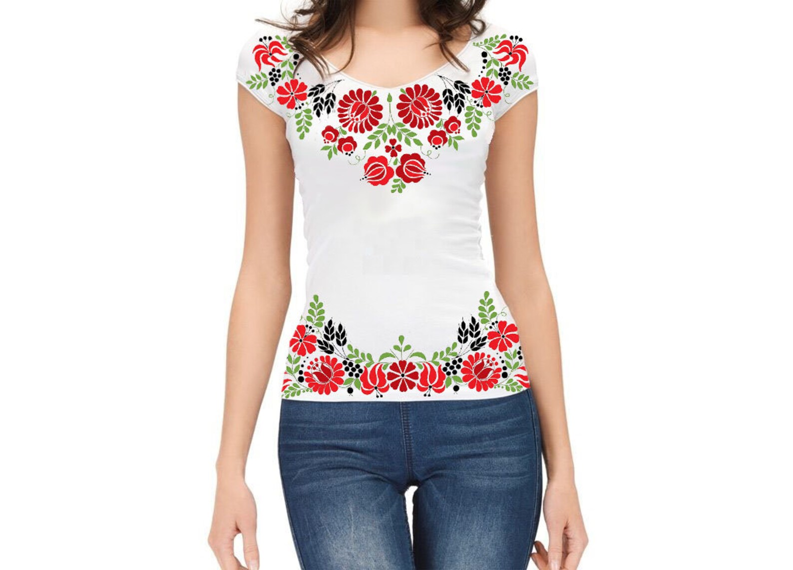 New Modern Kalocsai Hungarian Embroidery Pillowcase Pattern - Etsy