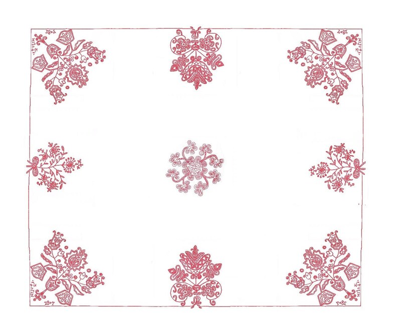 4 Hungarian Transylvanian Embroidery Pattern, Big Udvarhelyi Table ...