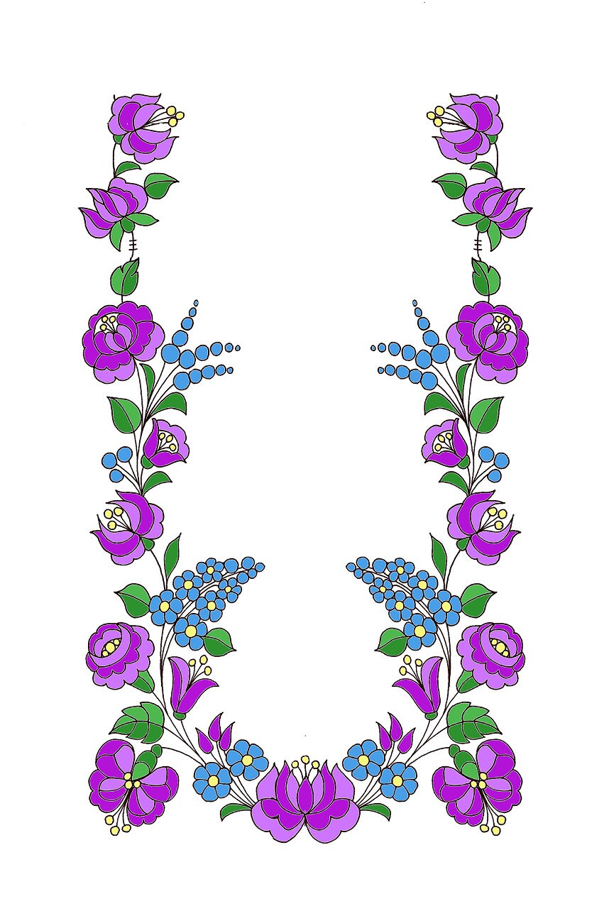 Vintage Hungarian Design, Transylvanian Embroidery Motifs, Tablecloth ...