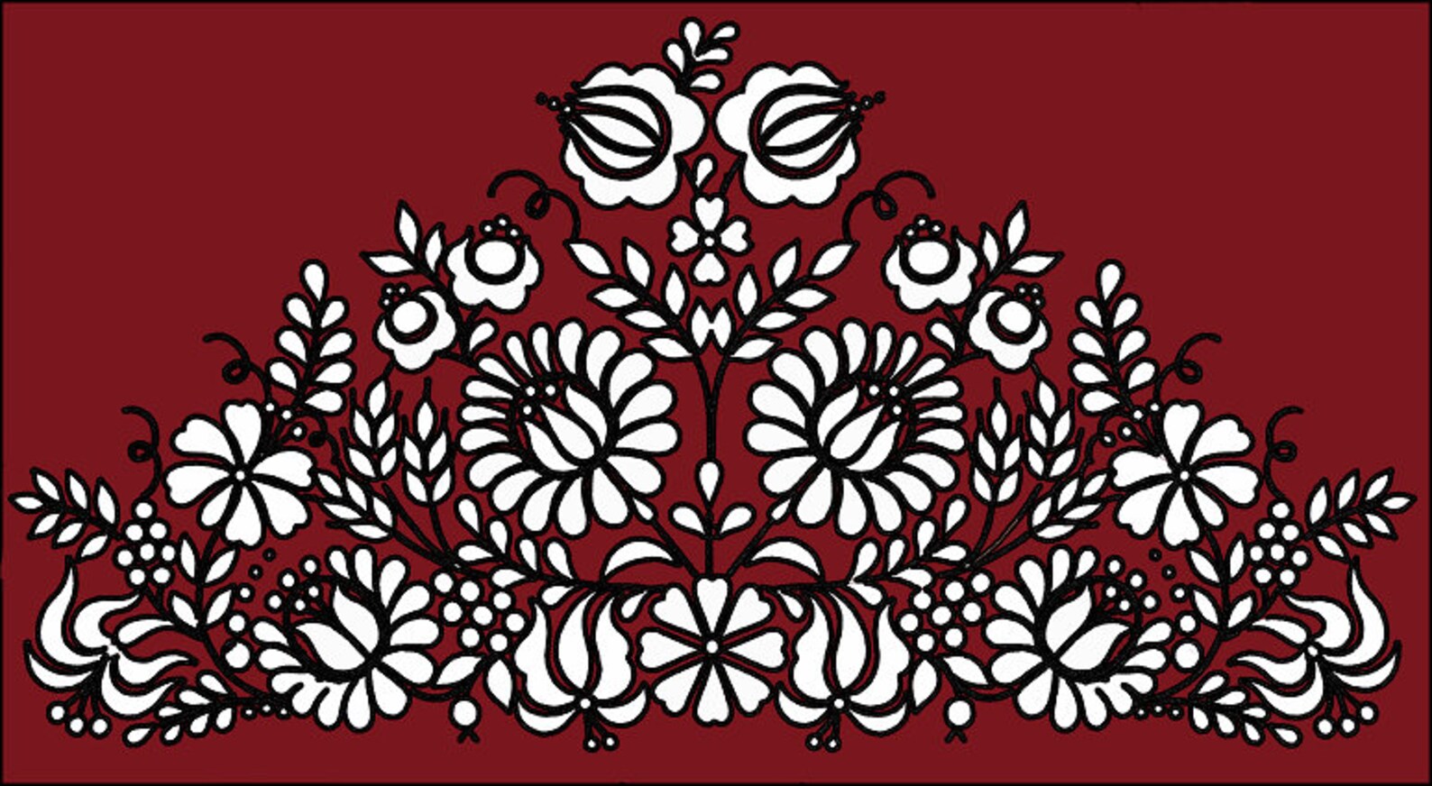 New Modern Kalocsai Hungarian Embroidery Pillowcase Pattern - Etsy