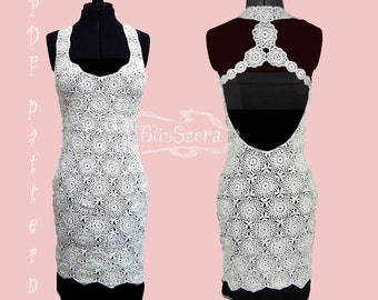 Crochet Pattern Elegant Wedding Dress Open Back Lacelike | Etsy