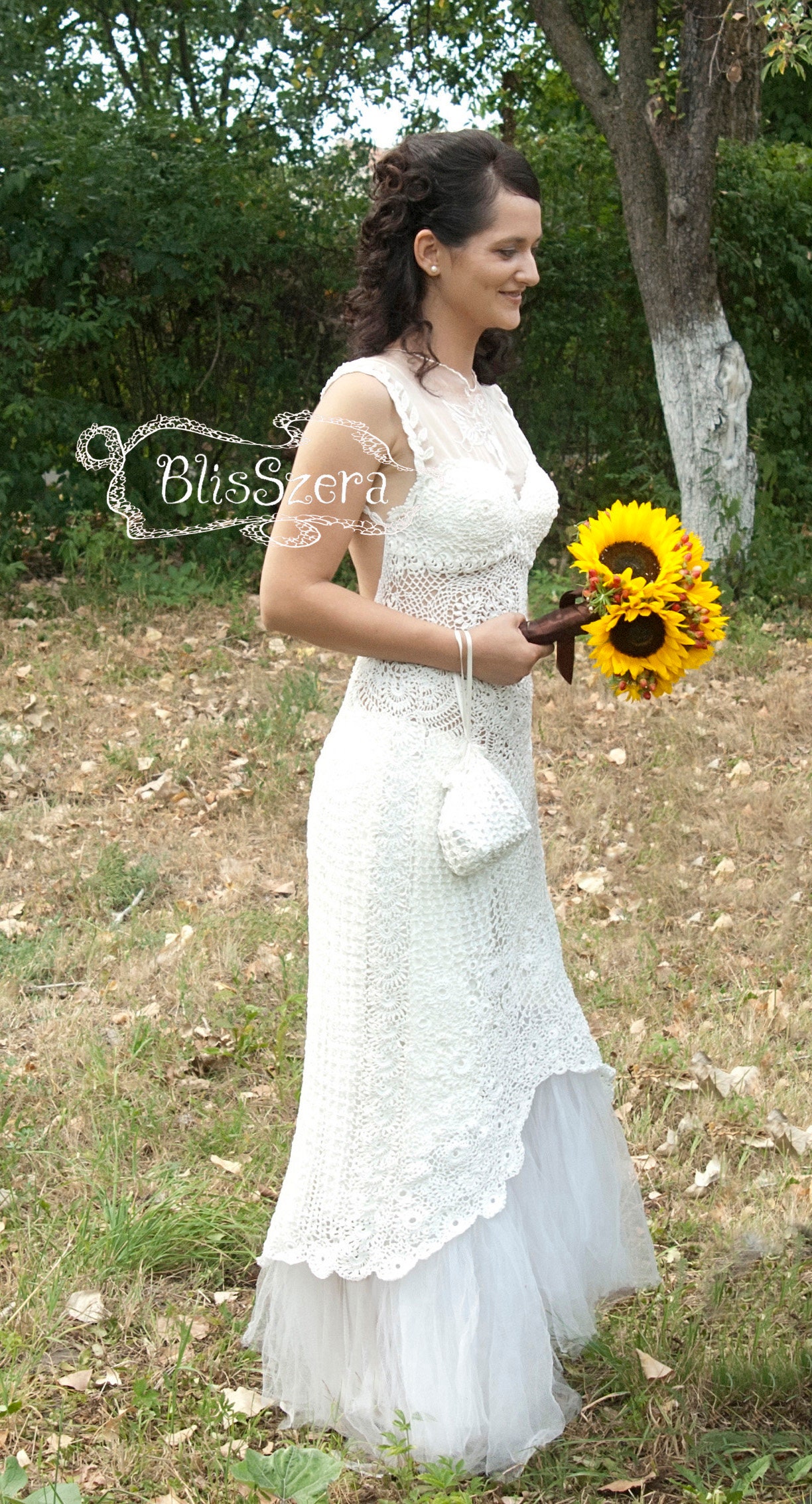 Crochet Wedding Dress, Alternative Boho Bride, Unique Lace ...