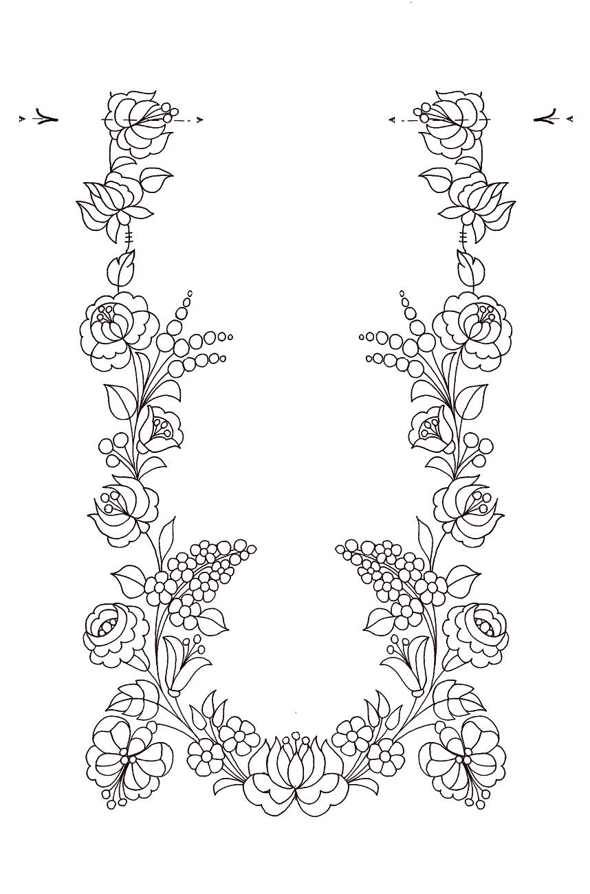 Vintage Hungarian Design, Transylvanian Embroidery Motifs, Tablecloth ...