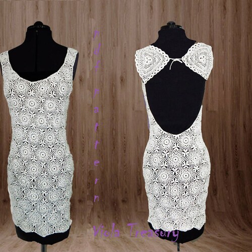 Crochet Pattern Open Back Wedding Dress Alternative Boho - Etsy