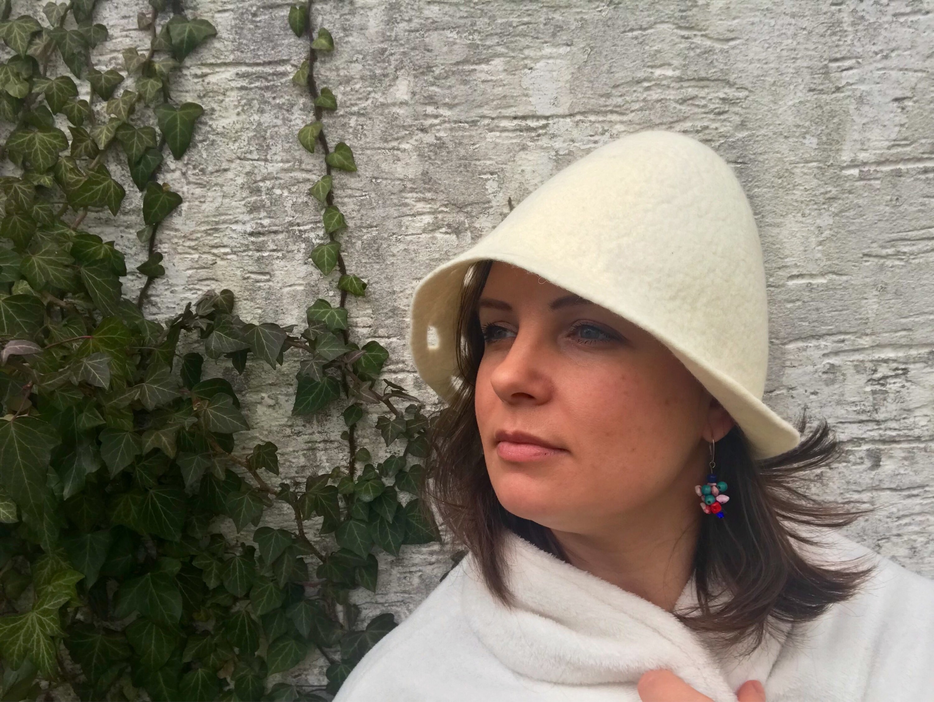 Playful White Sauna Hat Whit Braid Hat for Sauna Woman Hat - Etsy