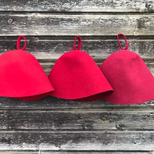 Sauna Hat Red Felted Banya Hat - Etsy