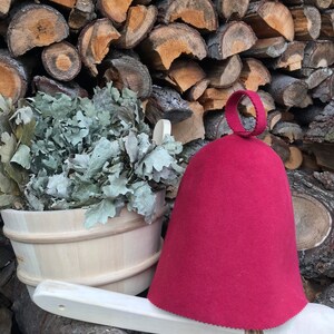 Sauna Hat Red Felted Banya Hat - Etsy
