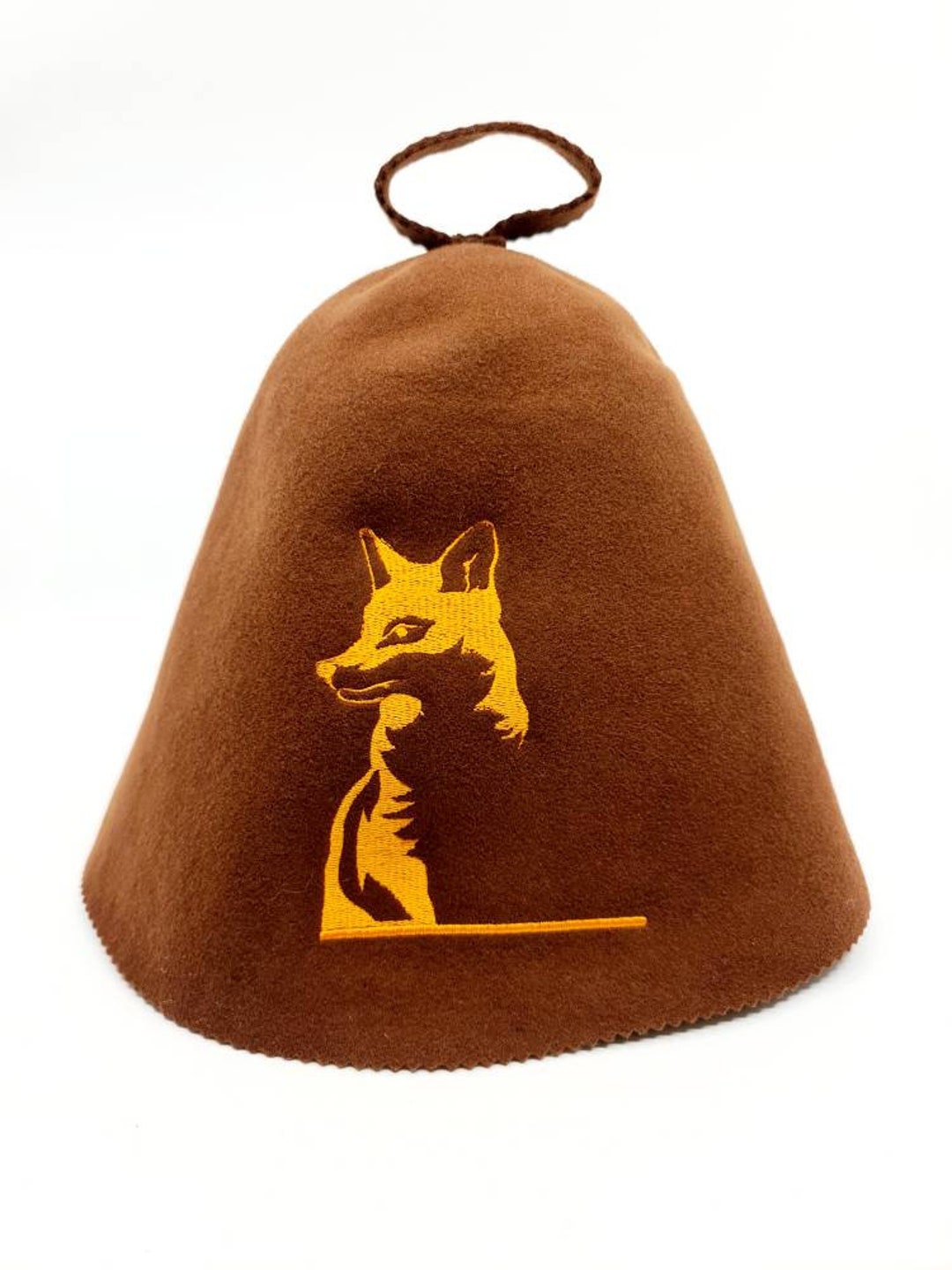 Sauna Hat FOX Felted Banya Hat With Embroidery - Etsy