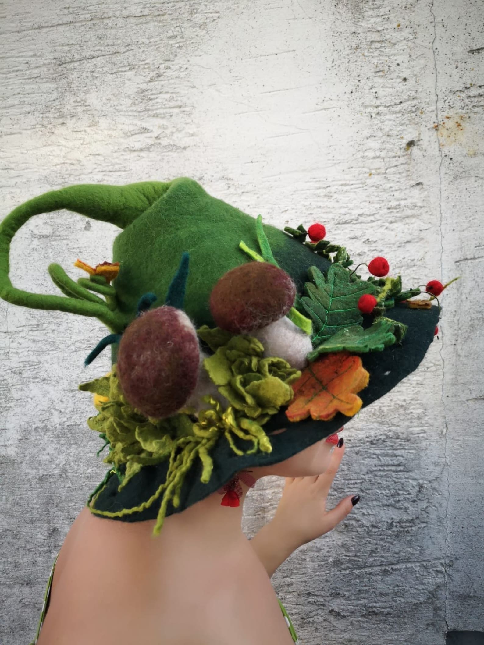 Forest Fairy Hat With Mushrooms and Cranberries Sauna Hat | Etsy