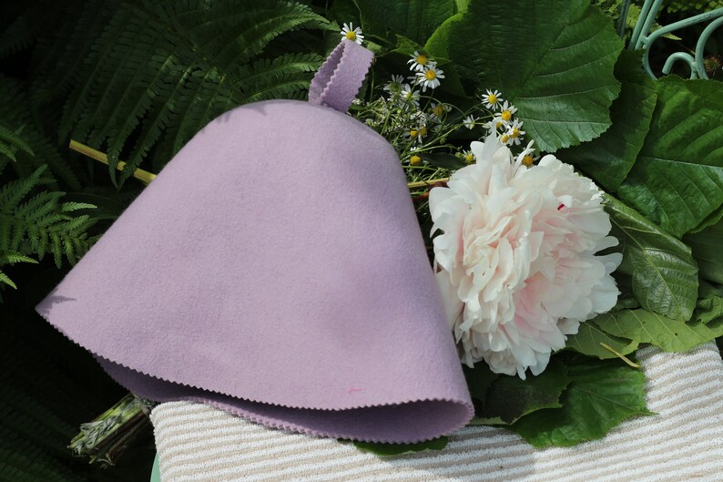 Sauna Hat Lila Felted Banya Hat - Etsy
