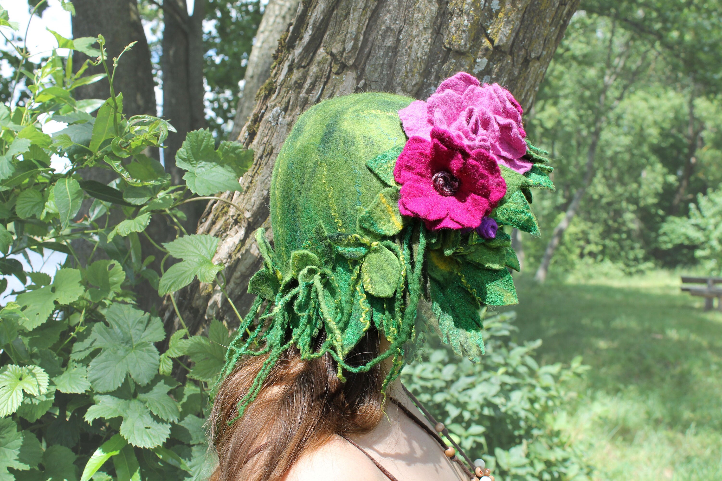 Sauna Hat Fairy Tale Felted Wool Hat for Woman Green See - Etsy